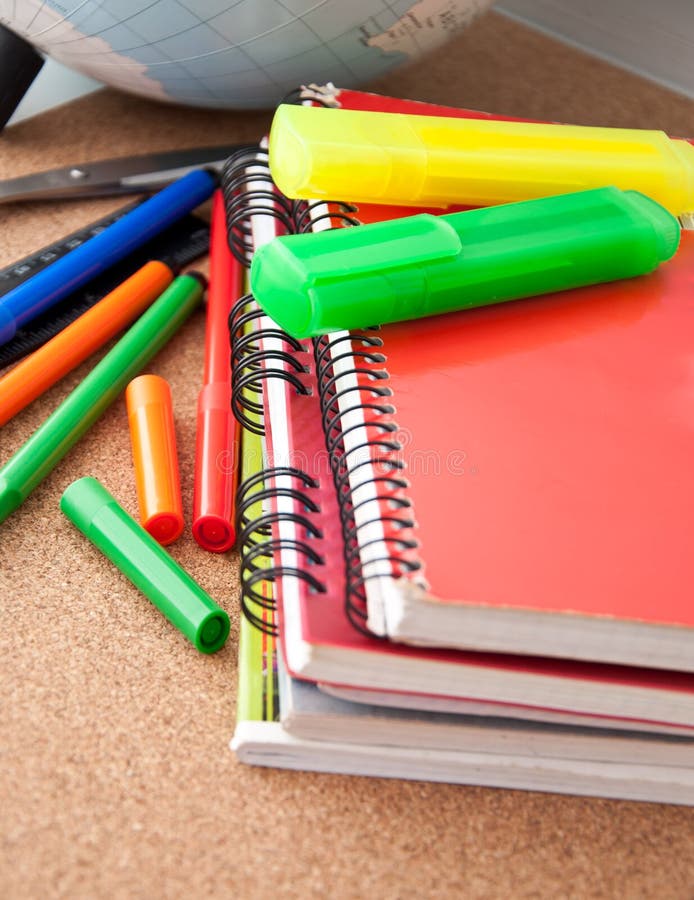 School Supplies. Writing Utensils. Stock Image - Image of scissors ...