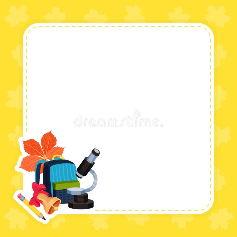 School Supply and Item Note Card Design Vector Template Stock Vector ...