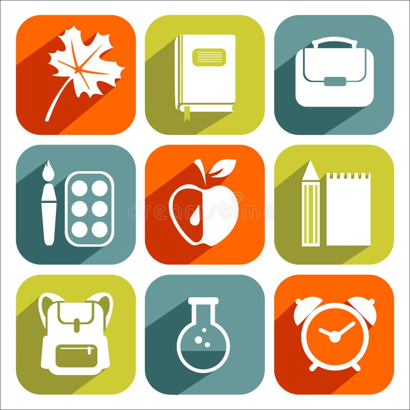 School symbols set stock vector. Illustration of stylized - 57522685