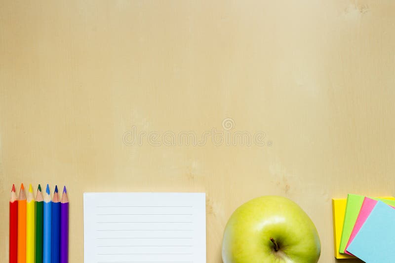 School table top view stock image. Image of desk, studying - 75571113