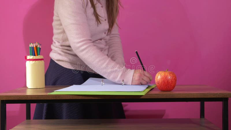 School Teacher Marking Homework Stock Footage - Video of concentrating ...