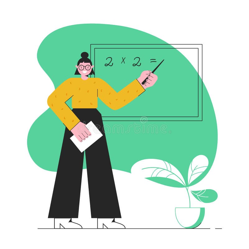 School Teacher. Vector Illustration Isolated on White Background Stock ...