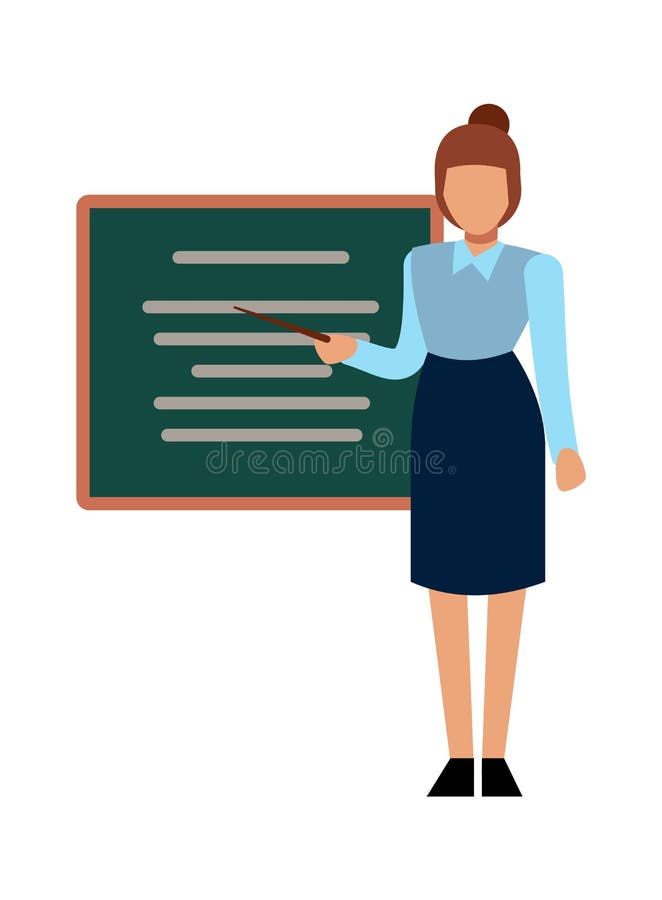 Teacher Explaining Lecture Topic To Students Group Stock Vector ...