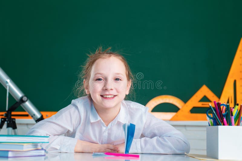 Happy School Girl. Back To School and Happy Kids Time. Stock Image ...