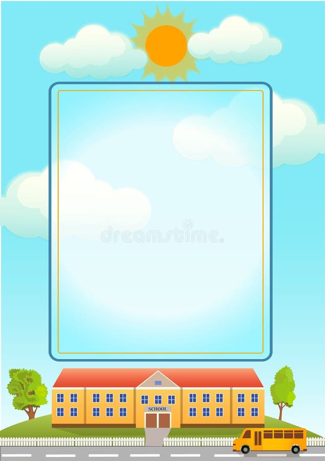 School text border stock vector. Illustration of clouds - 51585000