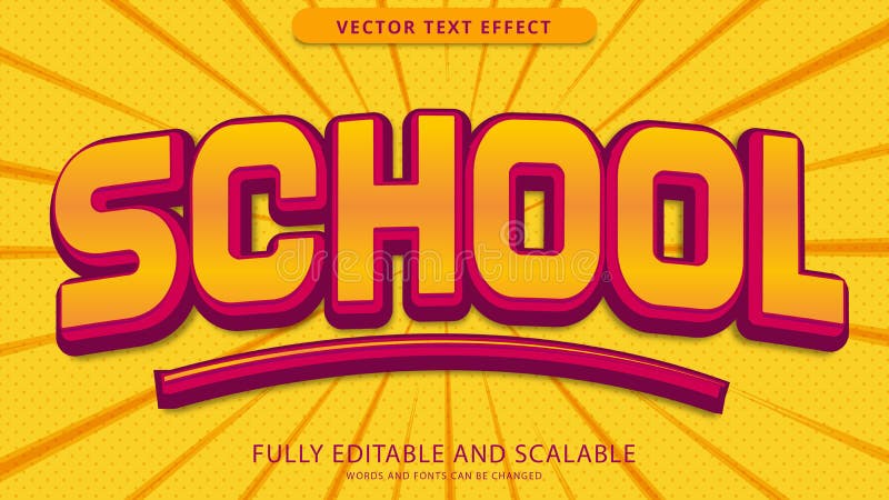 School Text Effect Editable Eps File Stock Vector - Illustration of ...