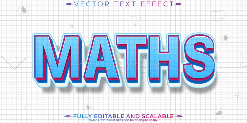 School Text Effect, Editable Math and Geometry Text Style Stock ...
