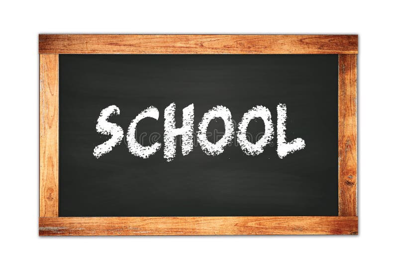 SCHOOL Text Written on Wooden Frame School Blackboard Stock ...