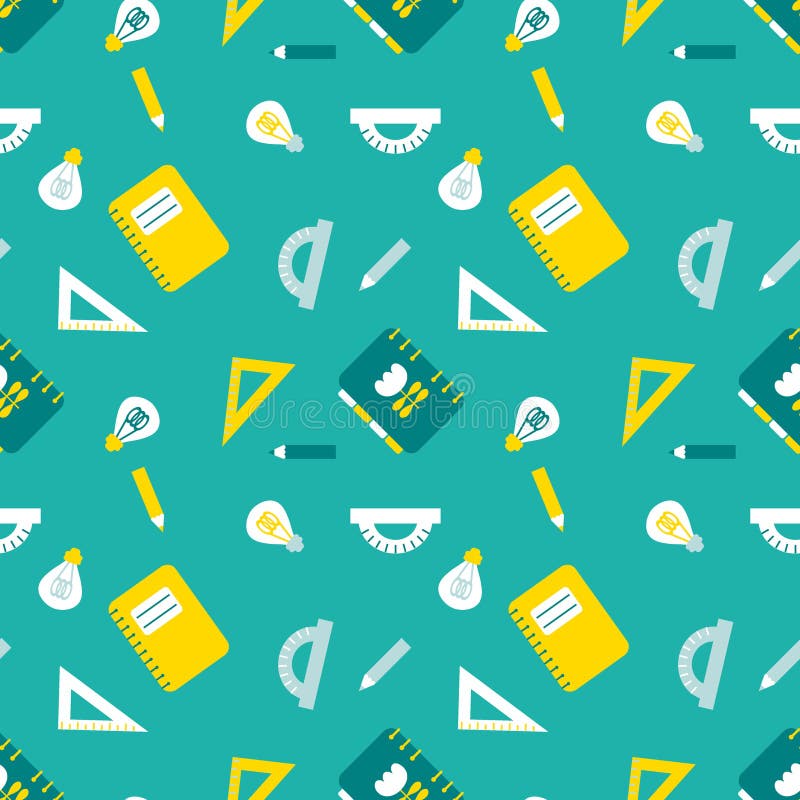 School Theme Elements Seamless Pattern. Back To Education Print for ...