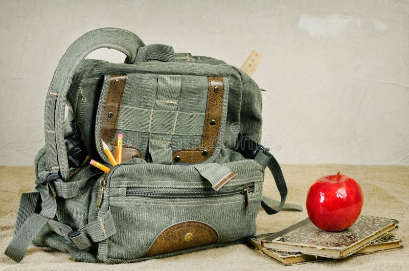 School theme still life stock photo. Image of strap, vintage - 25519366
