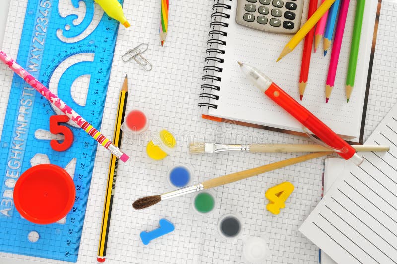 School things stock photo. Image of background, accesories - 18155848