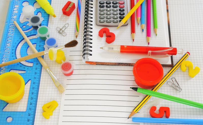 School things stock photo. Image of list, elements, office - 18155870