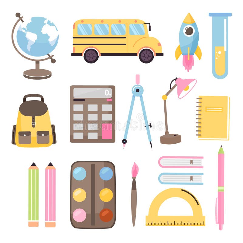 School Time or Back To School Illustration. Seamless Border with ...