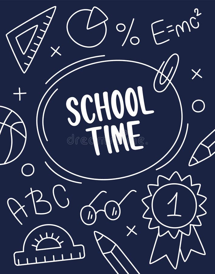 School Time Doodle Poster stock vector. Illustration of cartoon - 328415146