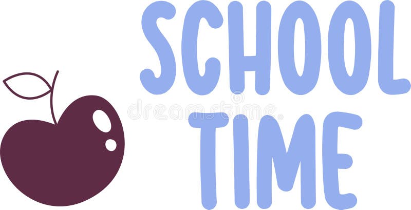 School Time Lettering Sticker Stock Vector - Illustration of school ...