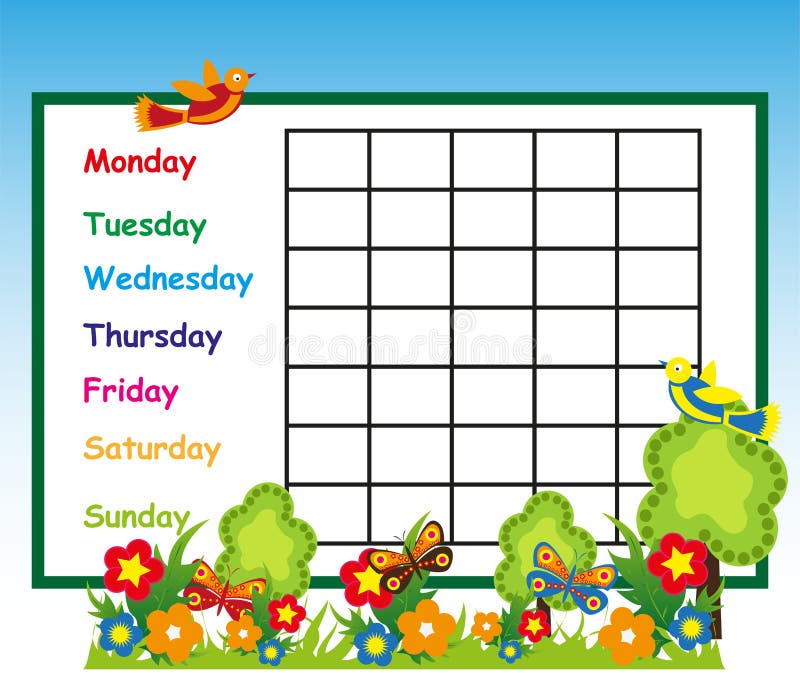 School Time Table Design Stock Illustrations – 3,090 School Time Table ...