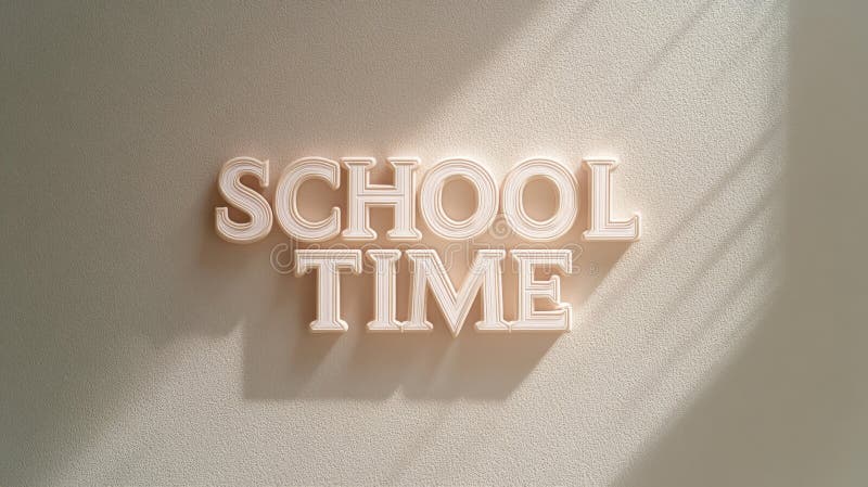 School Time Text on Beige Textured Background Stock Illustration ...