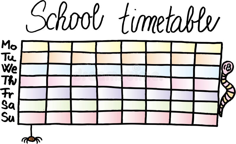 School timetable stock vector. Illustration of time, colours - 6118170