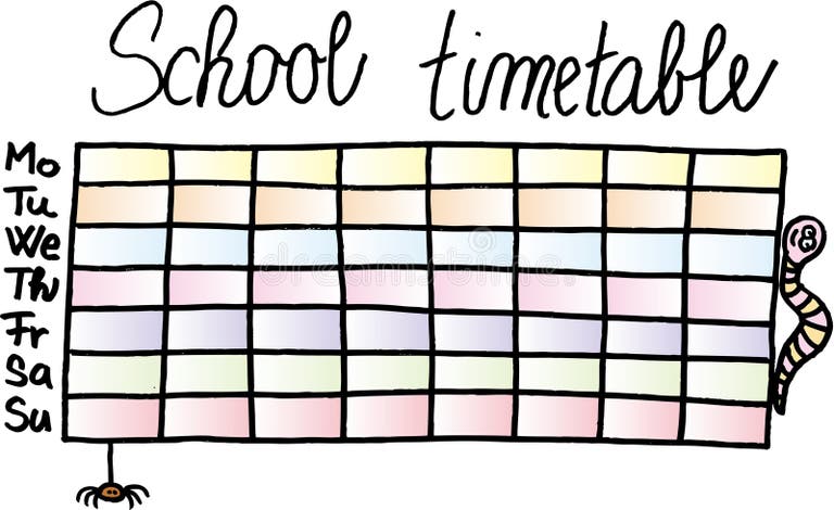 School Timetable Stock Illustrations – 10,809 School Timetable Stock ...