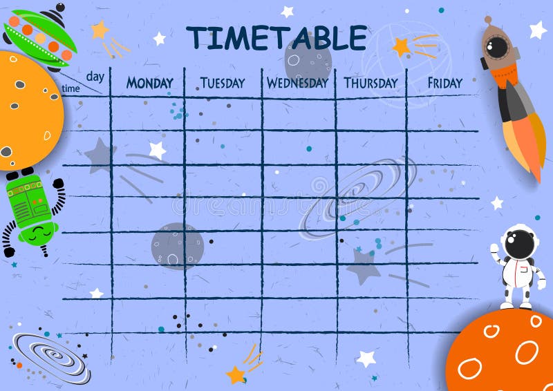 School Timetable Background for Students or Pupils. Stock Vector ...