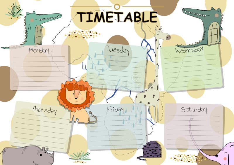 School Timetable Background for Students or Pupils. Stock Vector ...