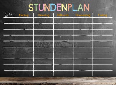 School Timetable or Class Schedule Template on Chalkboard Stock Image ...