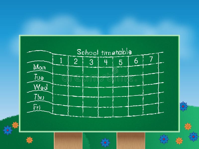 School timetable stock illustration. Illustration of subjects - 42995410