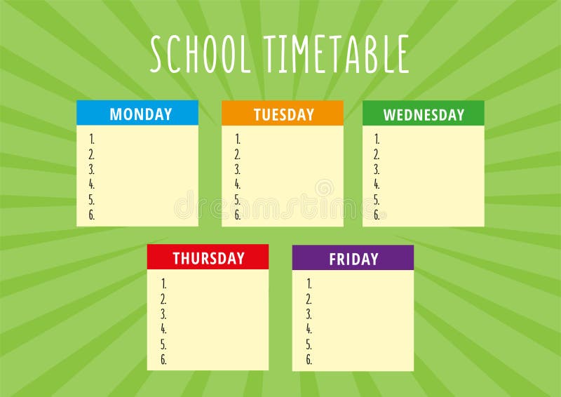 Everyday Timetable Stock Illustrations – 1,175 Everyday Timetable Stock ...