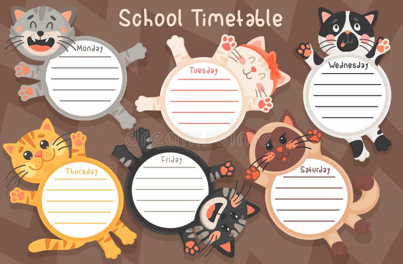 School Timetable or Schedule Template, Education Stock Vector ...