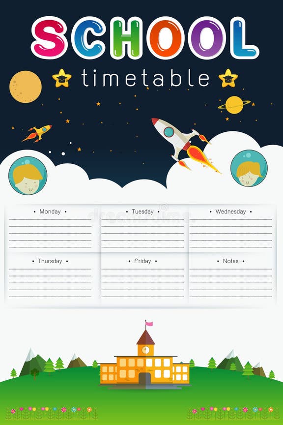 School Time Table Design Stock Illustrations – 2,963 School Time Table ...
