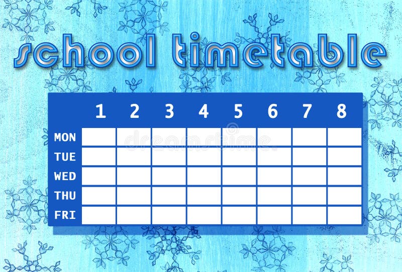 School timetable stock illustration. Illustration of paper - 33306820