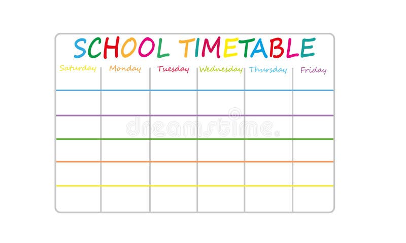 Class Time Table Stock Illustrations – 1,225 Class Time Table Stock ...