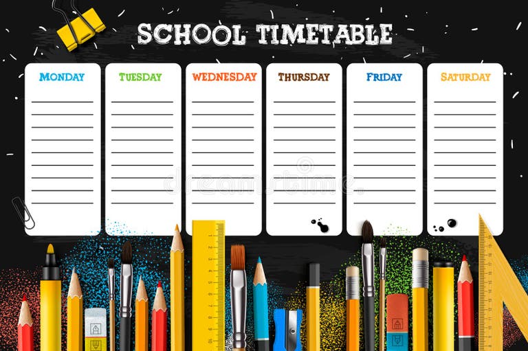 School Timetable Template Background Stock Illustrations – 4,145 School ...