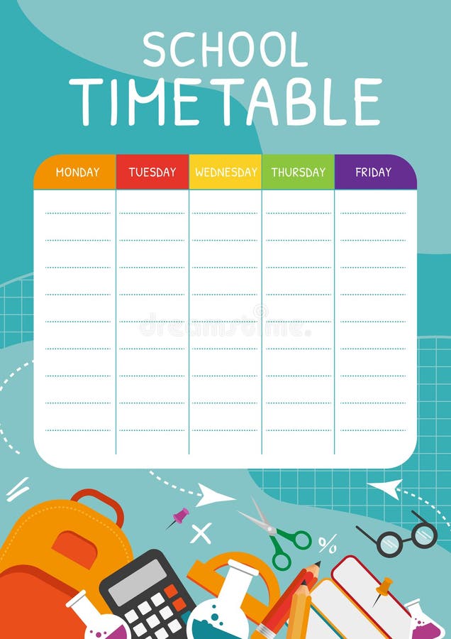 School Timetable Template Background Stock Illustrations – 3,896 School ...