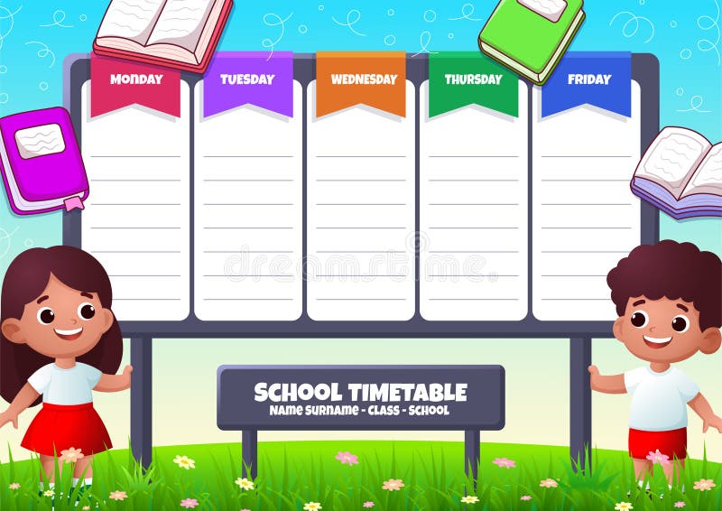 School Timetable Stock Illustrations – 10,322 School Timetable Stock ...