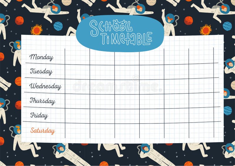 Weekly Schedule Planets Background Stock Illustrations – 47 Weekly ...