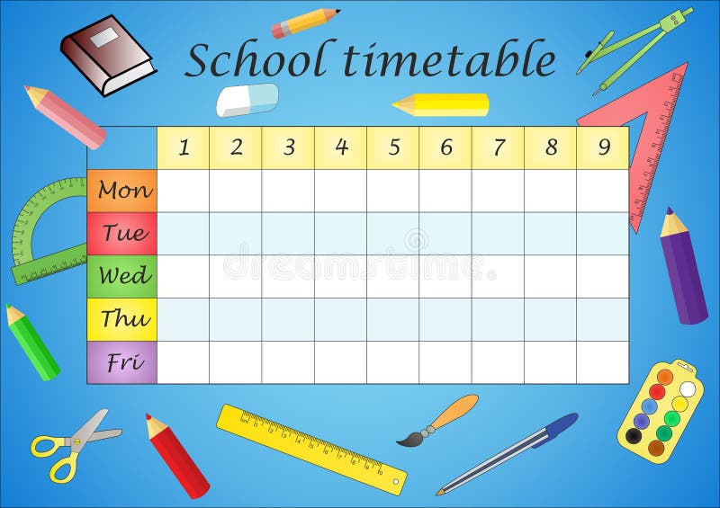 Pink School Timetable Stock Illustrations – 550 Pink School Timetable ...