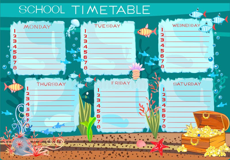 School timetable stock vector. Illustration of life, education - 51482724