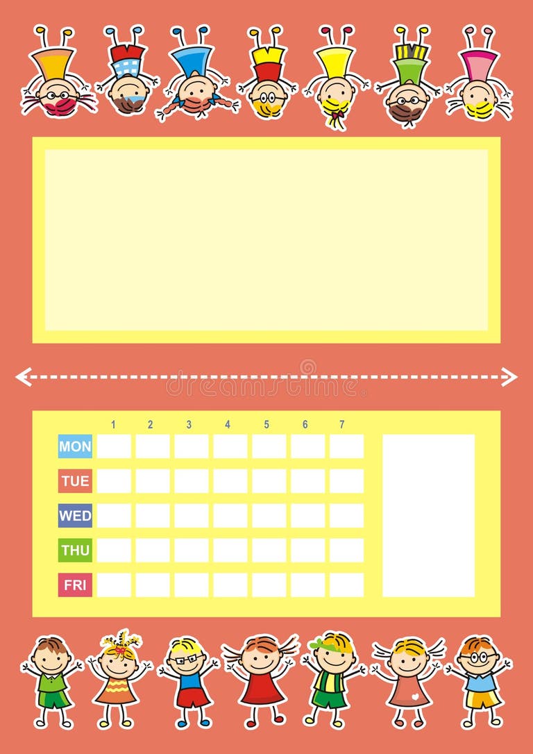 Creative Timetable Kids Stock Illustrations – 124 Creative Timetable ...