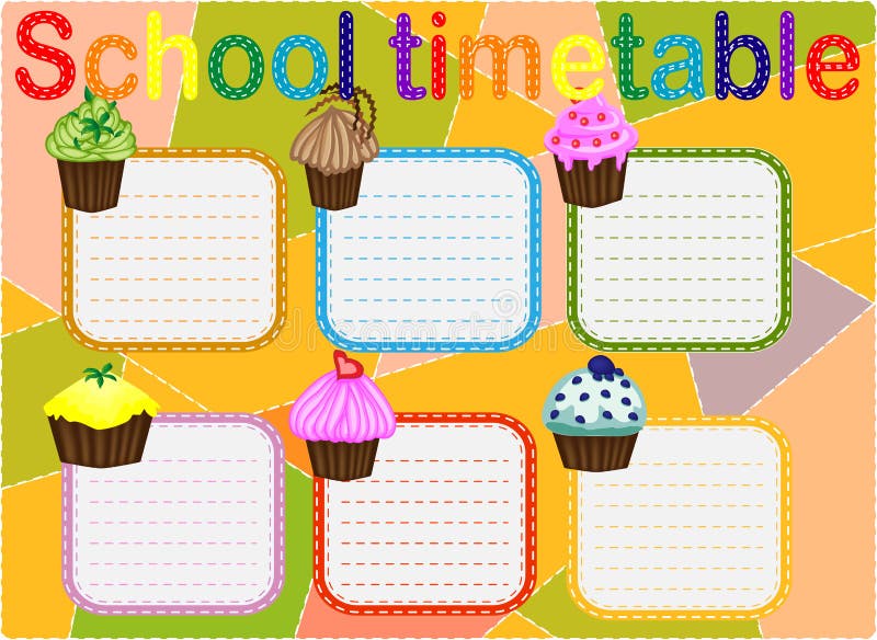 School Timetable, a Weekly Curriculum Design Template, Scalable Graphic ...