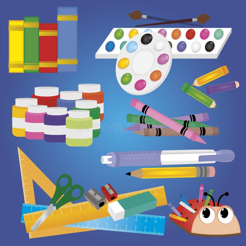 School tools stock vector. Illustration of group, multicolored - 61220289