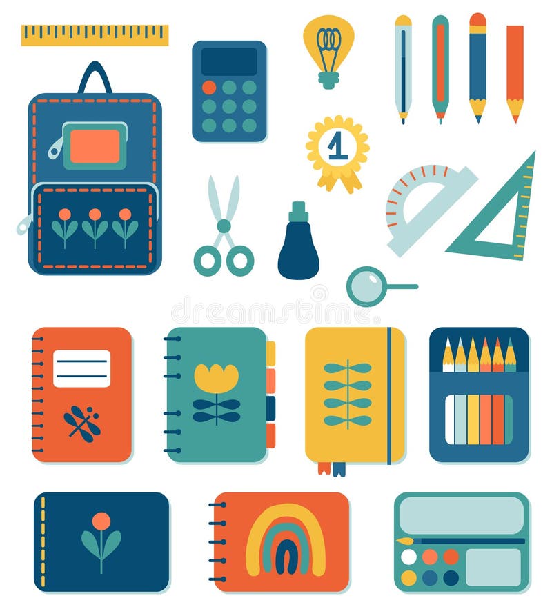 School Tools Elements Set To Education and Study. Great Design for Any ...
