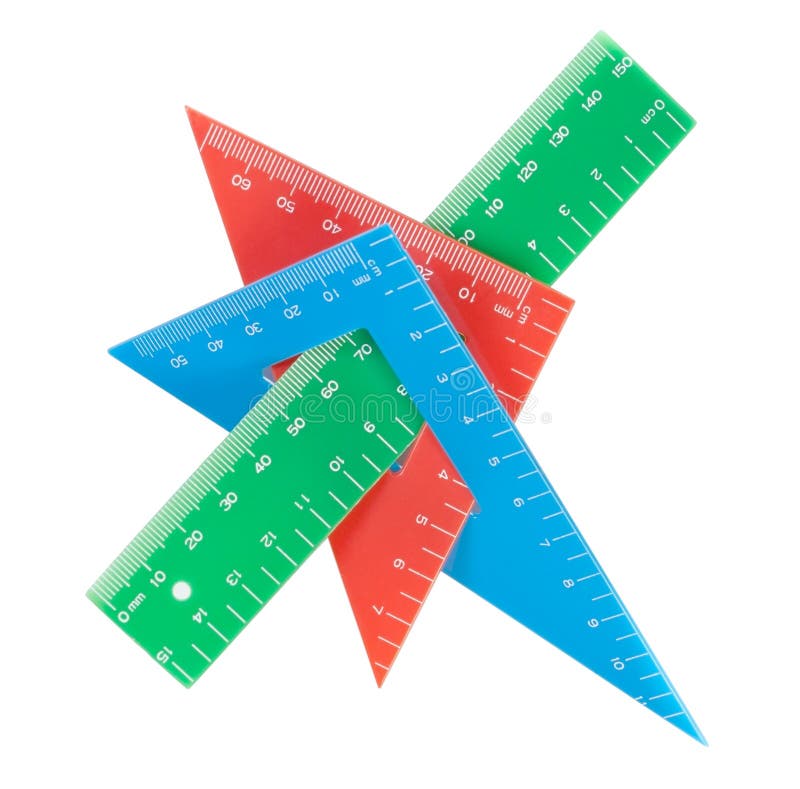 The Ruler, Triangle, Protractor for the School. Stock Photo - Image of ...