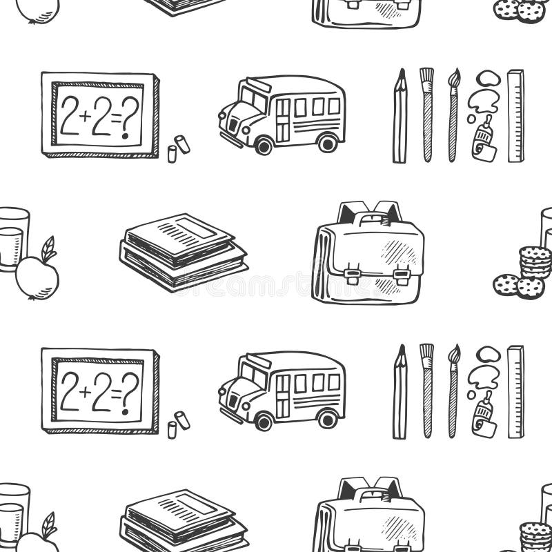 School Tools Sketch in a Circle Vector Design Illustration. Stock ...