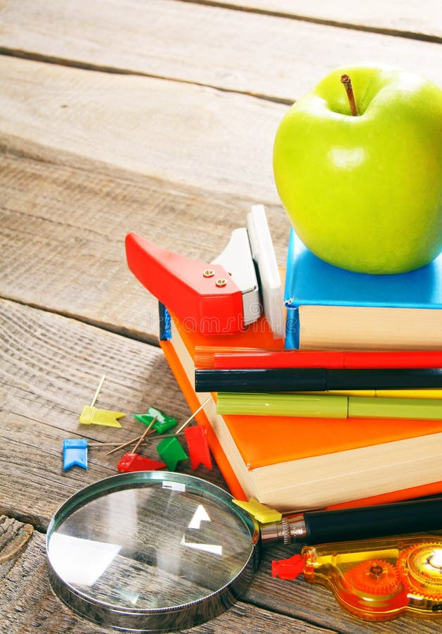 School Tools and Accessories on White Background. Stock Photo - Image ...