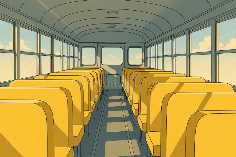 School Transportation Interior Perspective Stock Illustration ...