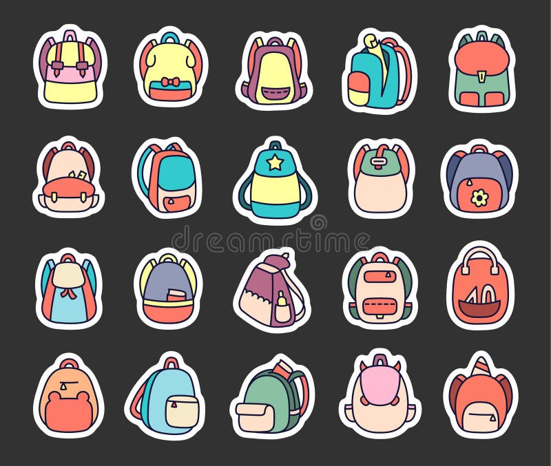 School and Travel Accessory. Sticker Bookmark Stock Vector ...