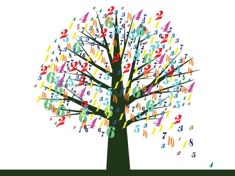 Art Tree with Math Symbols for Your Design Stock Vector - Illustration ...