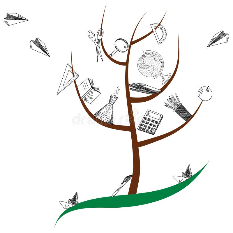 School tree stock illustration. Illustration of icon - 53421871