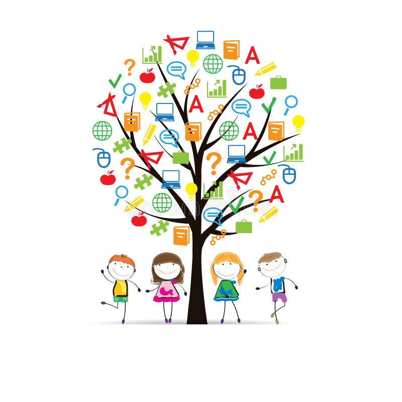 School tree stock illustration. Illustration of nursery - 53421761